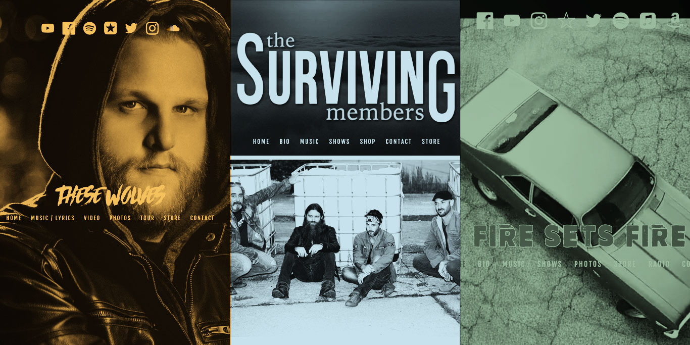 Rock band website design: 1 template, 3 ways | Bandzoogle Blog