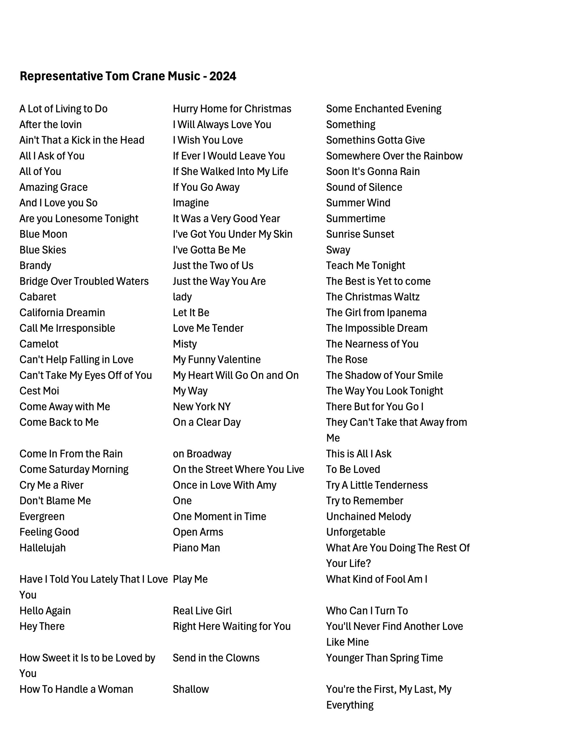 TomCraneSings - Music