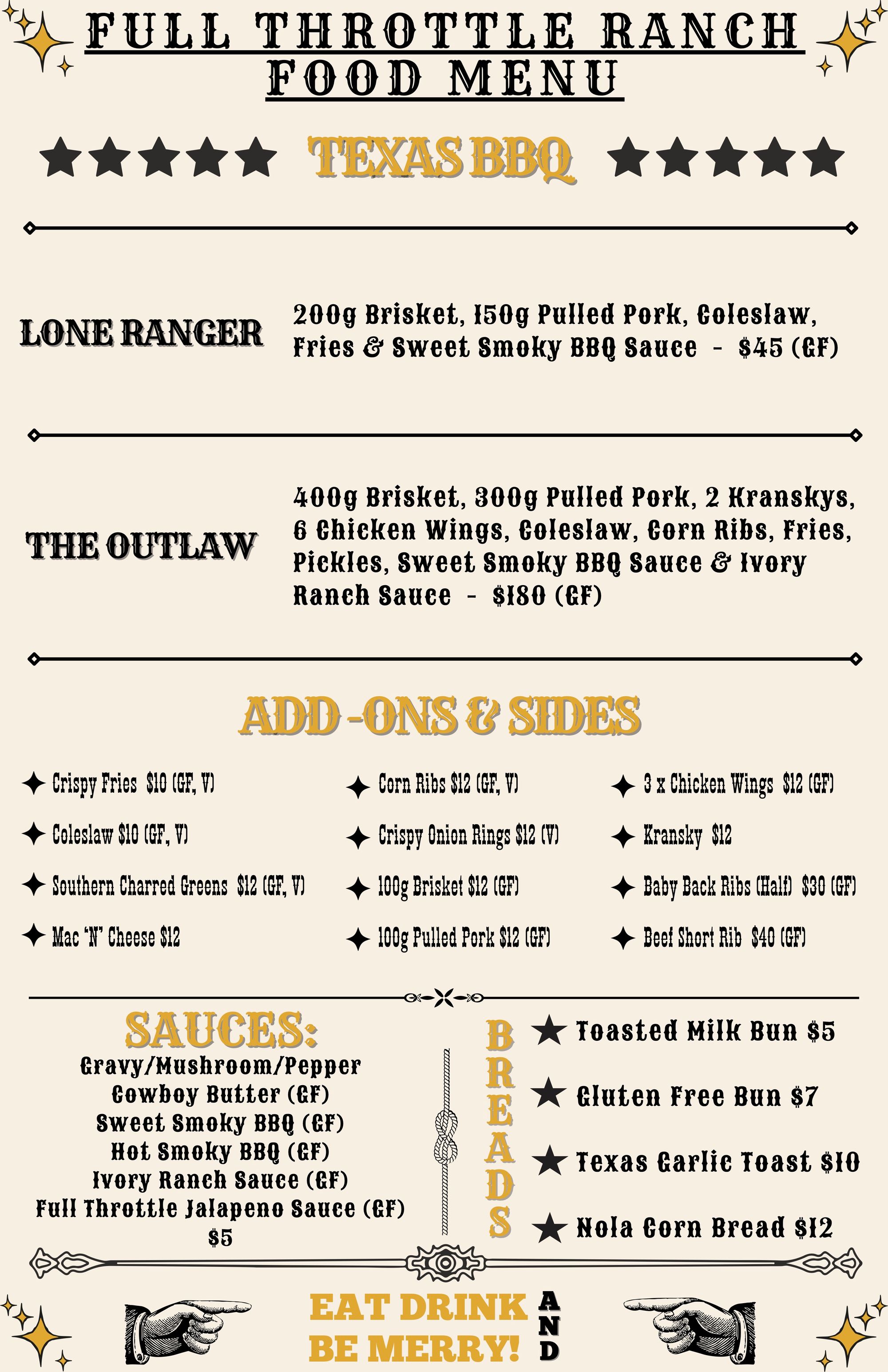 Full Throttle Ranch - Food