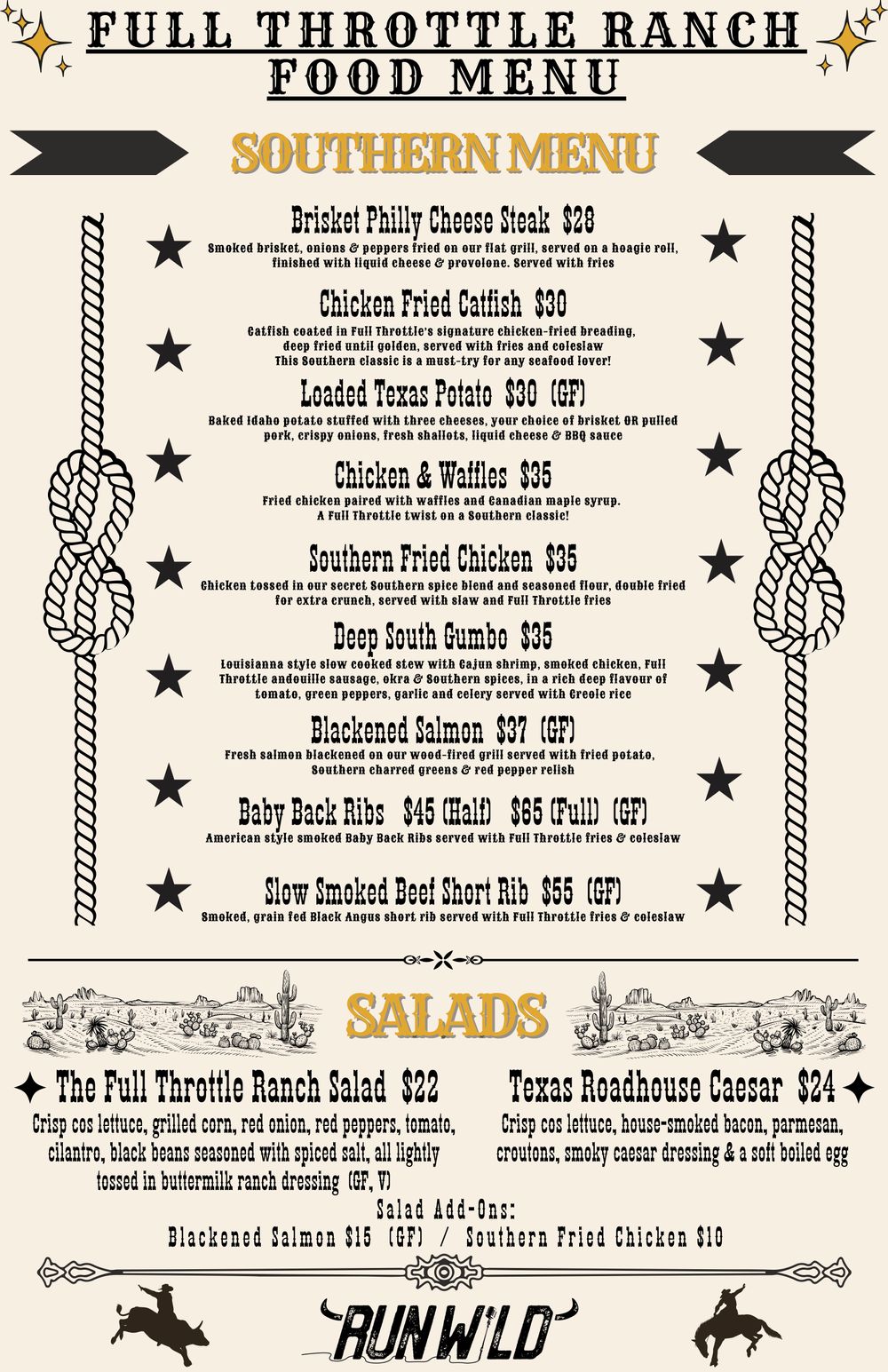 Full Throttle Ranch - Food