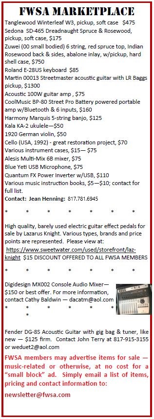 Fort Worth Songwriters Association - NEWS