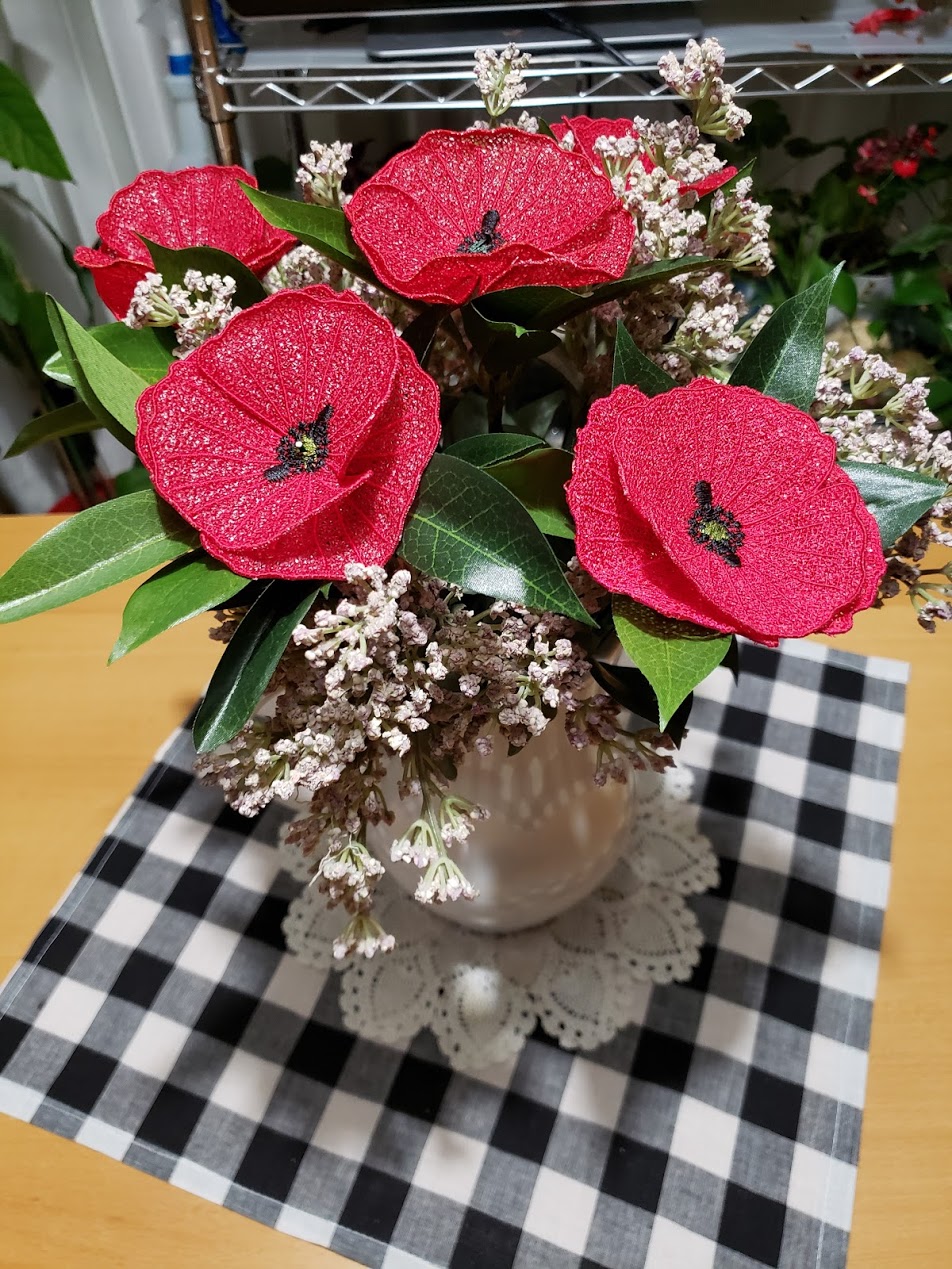 Creating a Free Standing Lace Poppy Flower