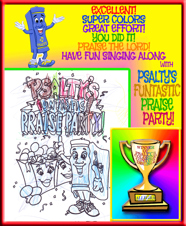 PSALTY.COM - ALLEGRA - COLORING CONTEST WINNER