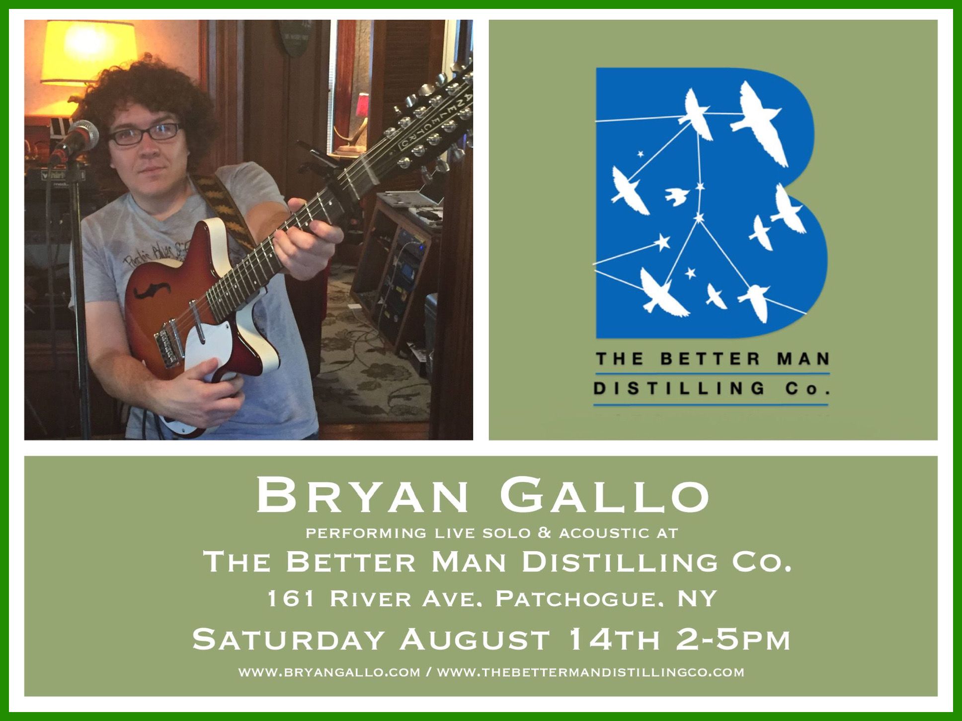 Bryan Gallo live at The Better Man Distilling Co. @ The Better Man Distilling Co. - Aug 14, 2021 ...