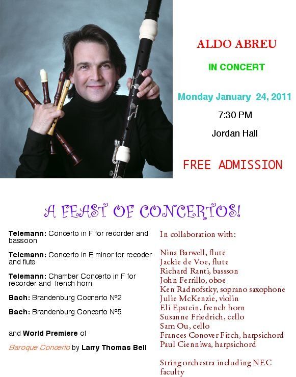 January 24, 2011 @ Jordan Hall, Boston