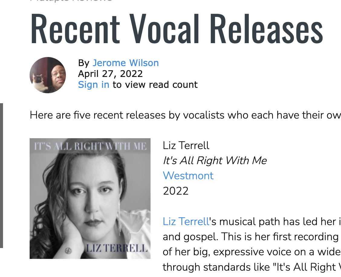 Jerome Wilson of All About Jazz highlights Liz Terrell among top vocal ...