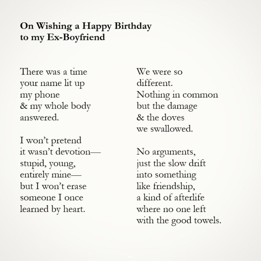 Poem: On Wishing a Happy Birthday to my Ex-Boyfriend