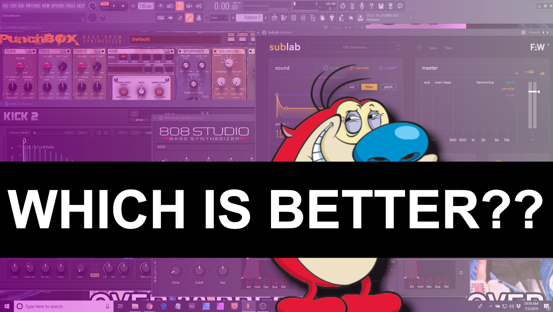 Sublab VS 808 Studio, Kick2, Bassmaster, & Punchbox VST Plugin