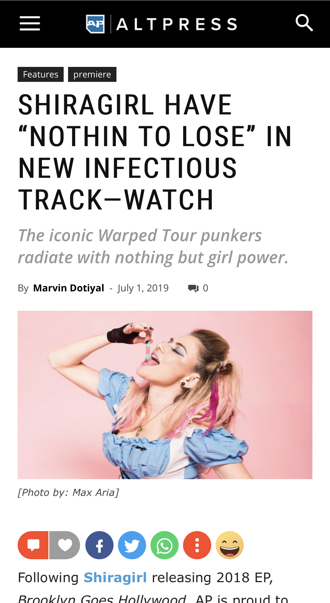 Alt Press Features Shiragirl's New Video