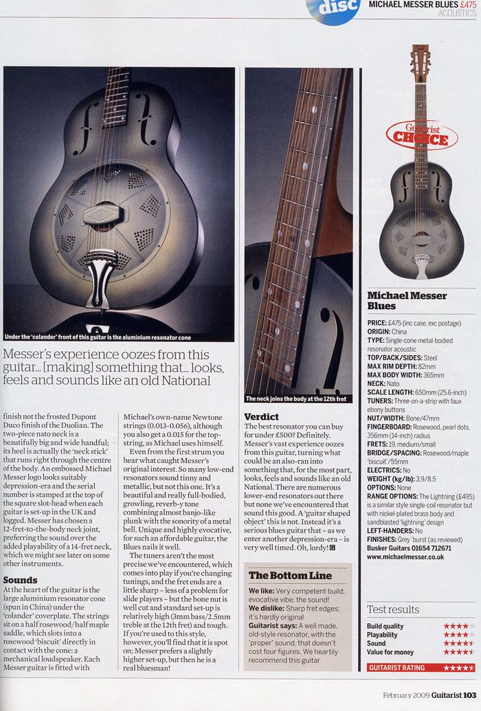 Michael Messer - MM Guitars Press & Photos