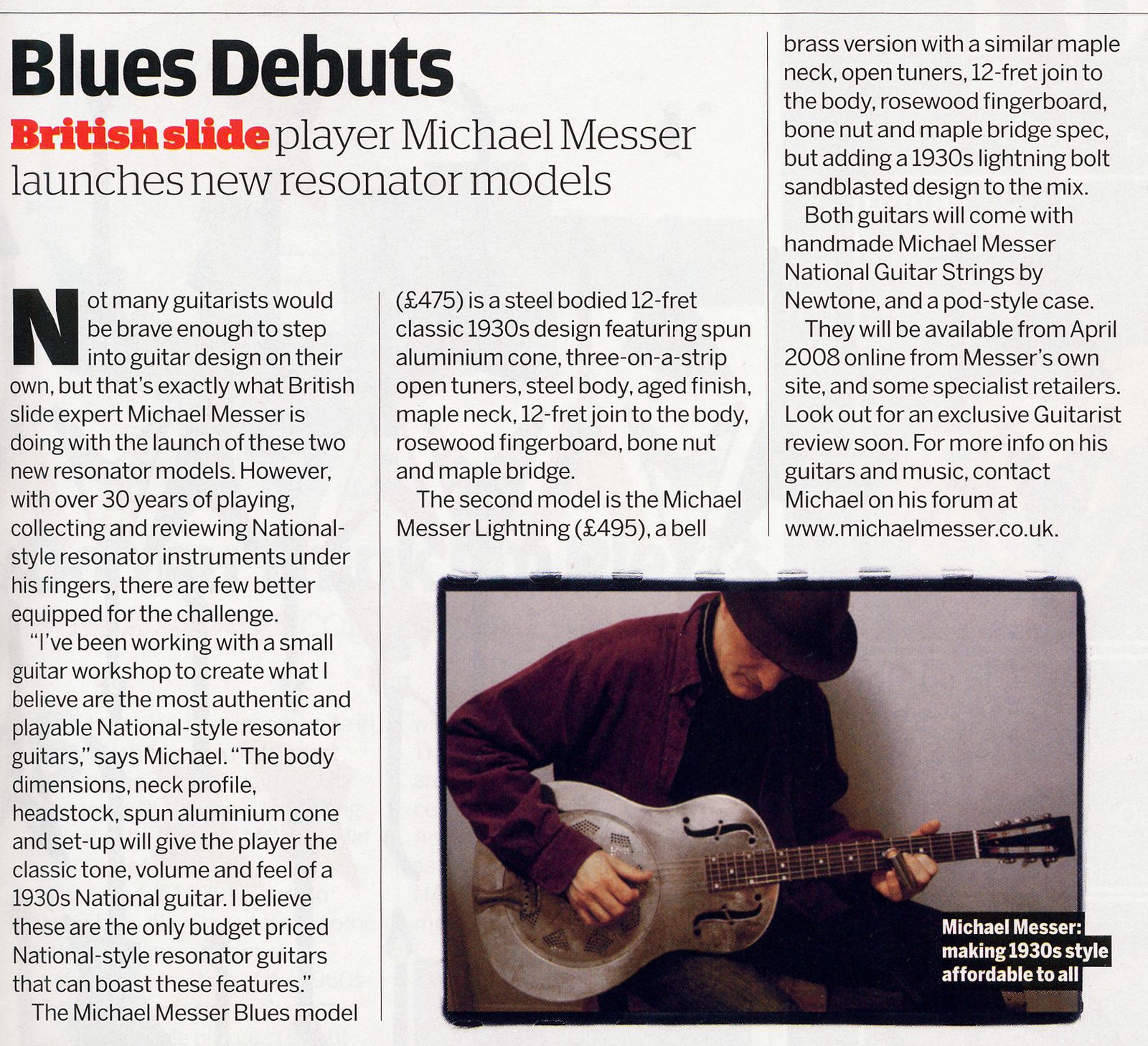 Michael Messer - MM Guitars Press & Photos