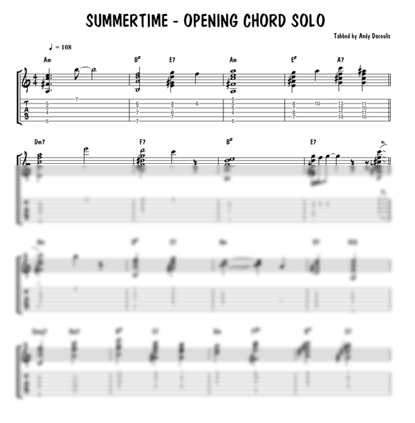 Summertime - Opening Chord Solo - Andy Dacoulis