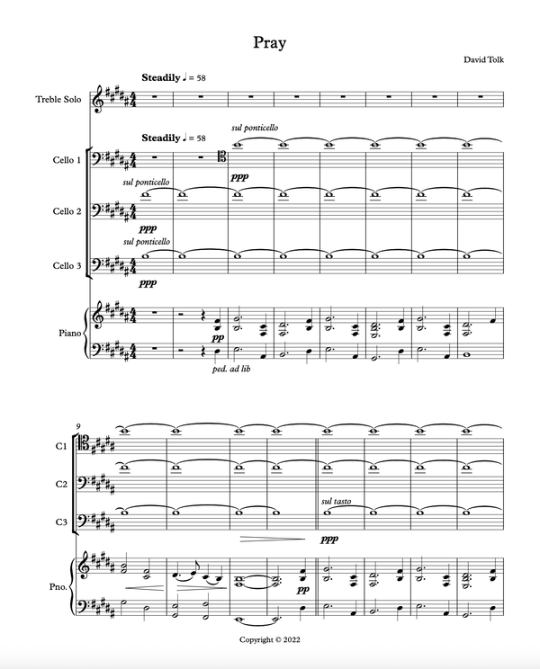 David Tolk - Peaceful Piano - Sheet Music