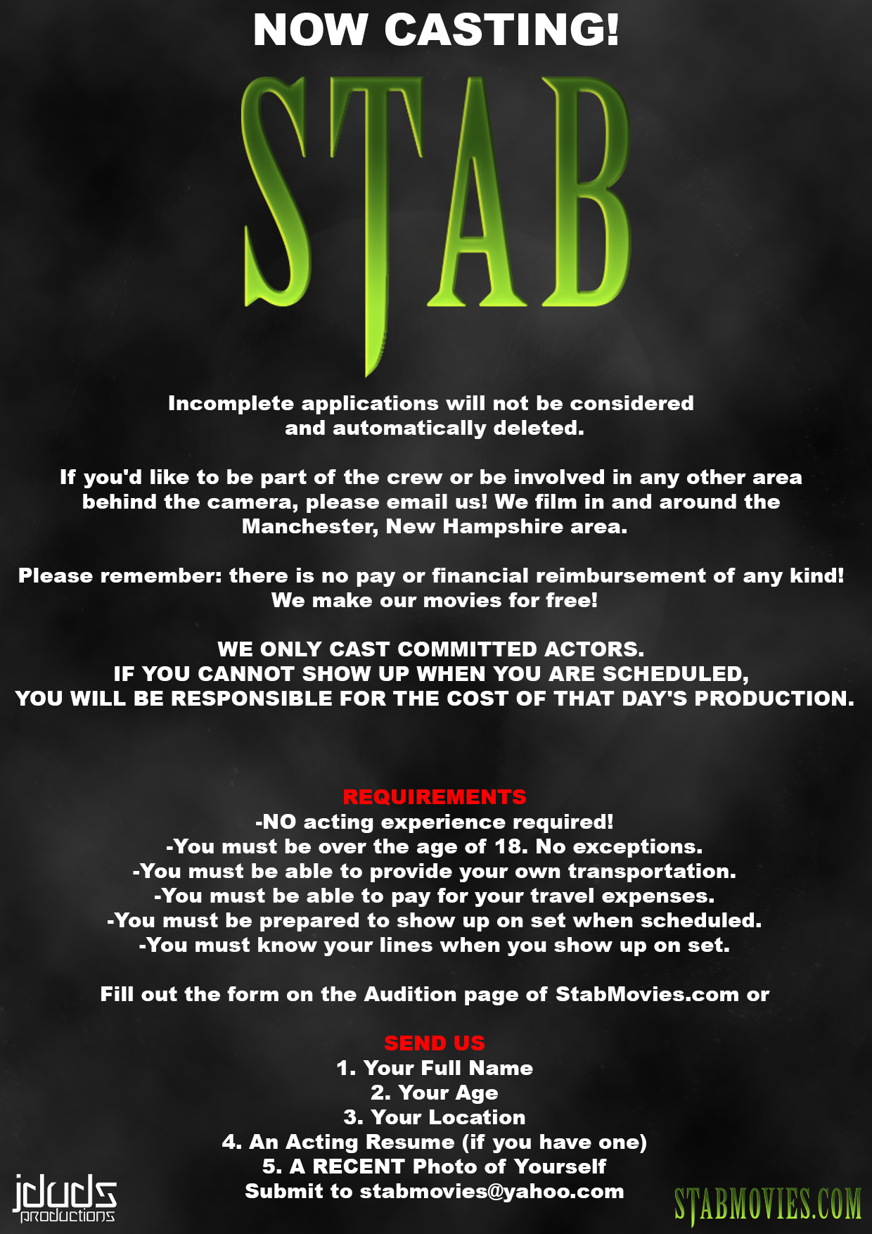 Audition for the Stab Reboot now!