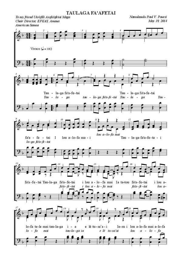 Faafetai I Le Atua Choir Clipart