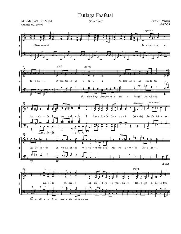 Faafetai I Le Atua Choir Clipart