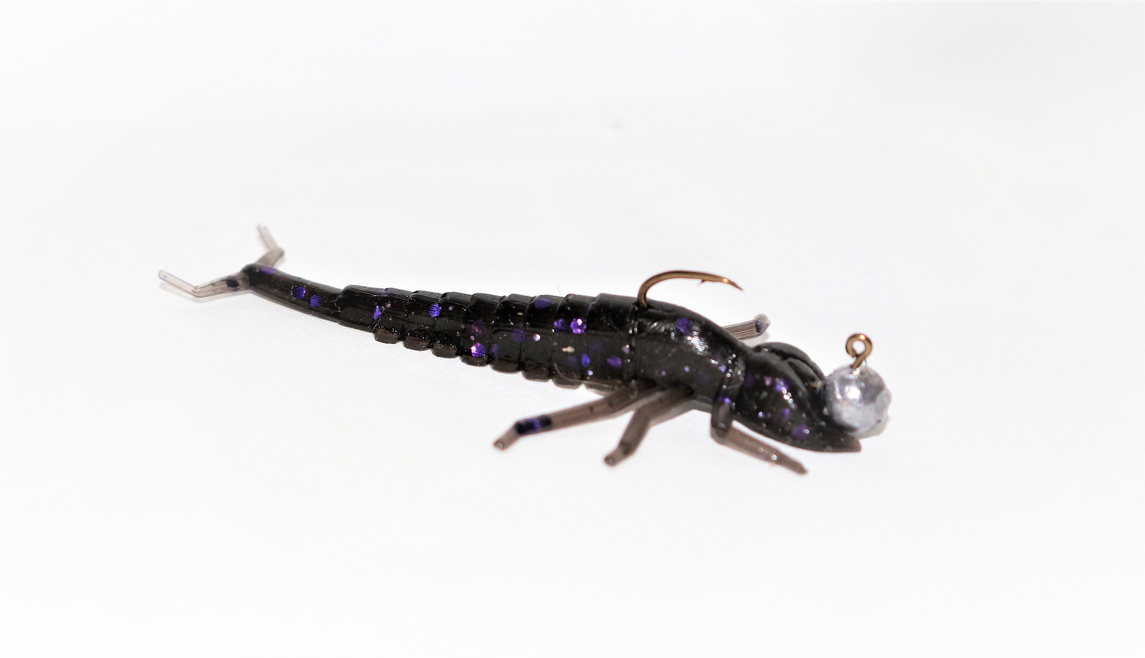 BLACK PURPLE FLAKE MAYFLY NYMPH - Ultralightheavyweights Custom Minjigs