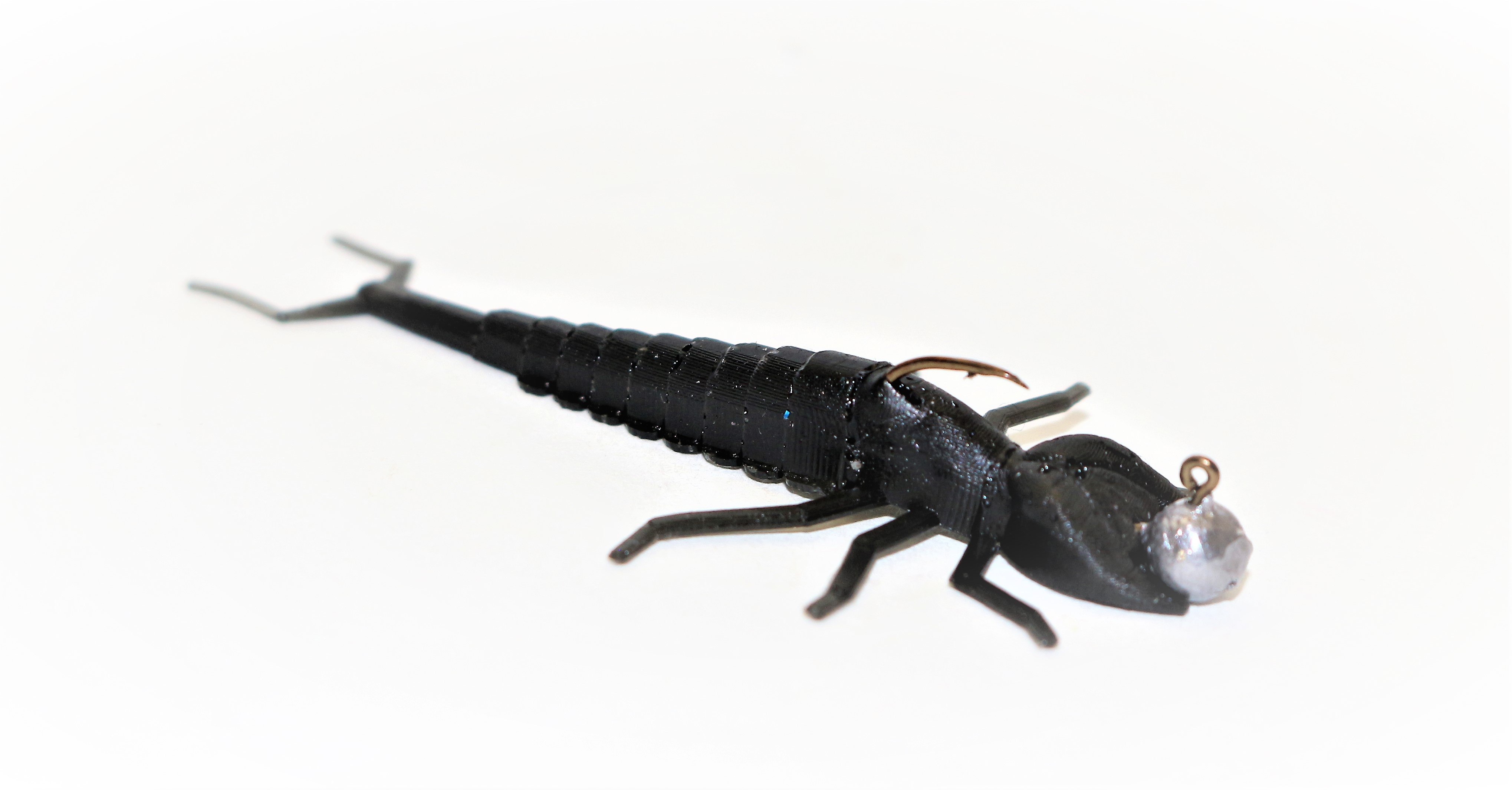 SOLID BLACK MAYFLY NYMPH - Ultralightheavyweights Custom Minjigs