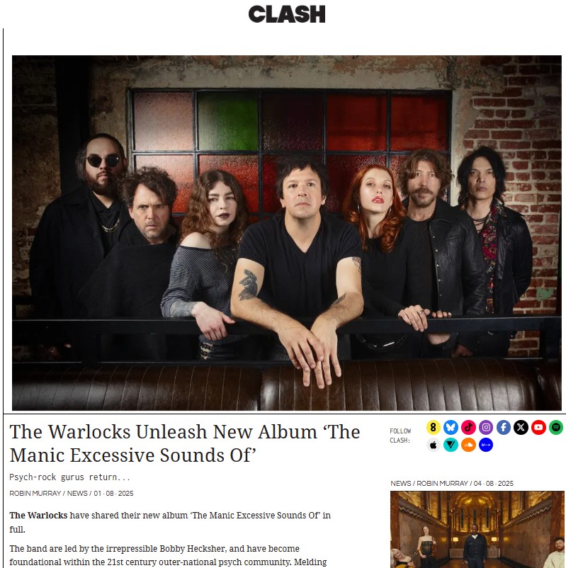 Clash Magazine Article The Warlocks Unleash New Album ‘The Manic ...