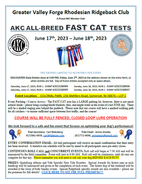 Greater Valley Forge Rhodesian Ridgeback Club