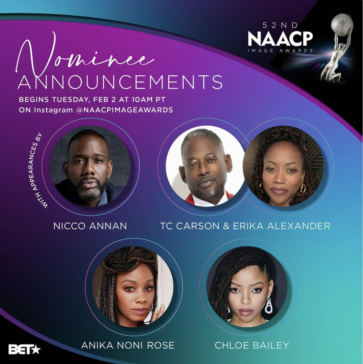 52nd Naacp Image Awards Nomination Announcement To Take Place February