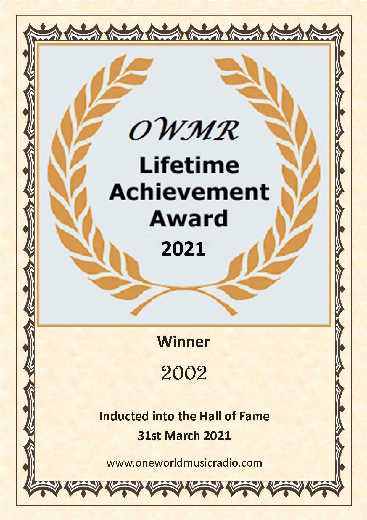 Lifetime Achievement Award!