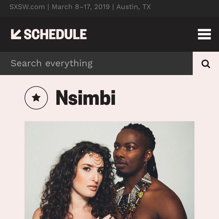 Nsimbi Announced as official artist for SXSW festival!