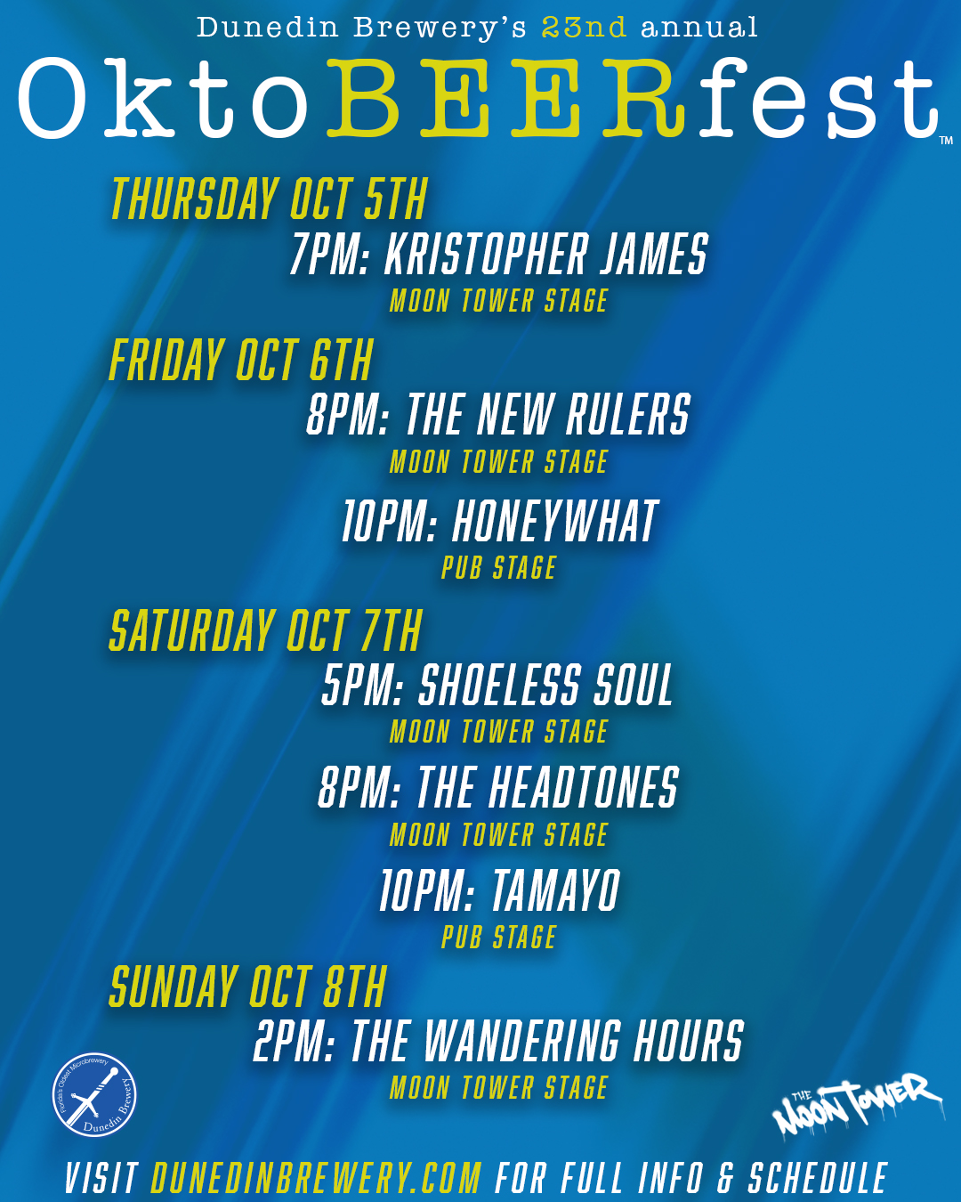 23rd Annual Oktobeerfest Music Schedule