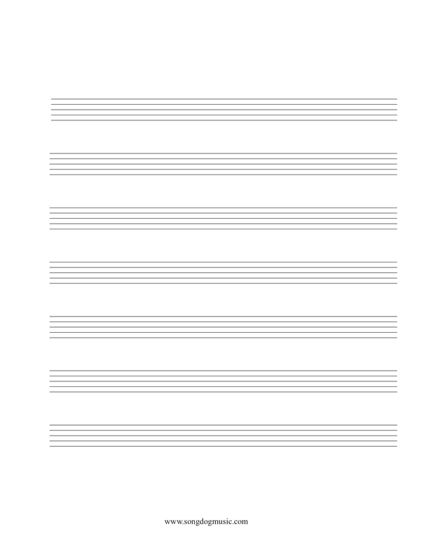 Songdog Music - Music Paper Blanks - Free - Printable