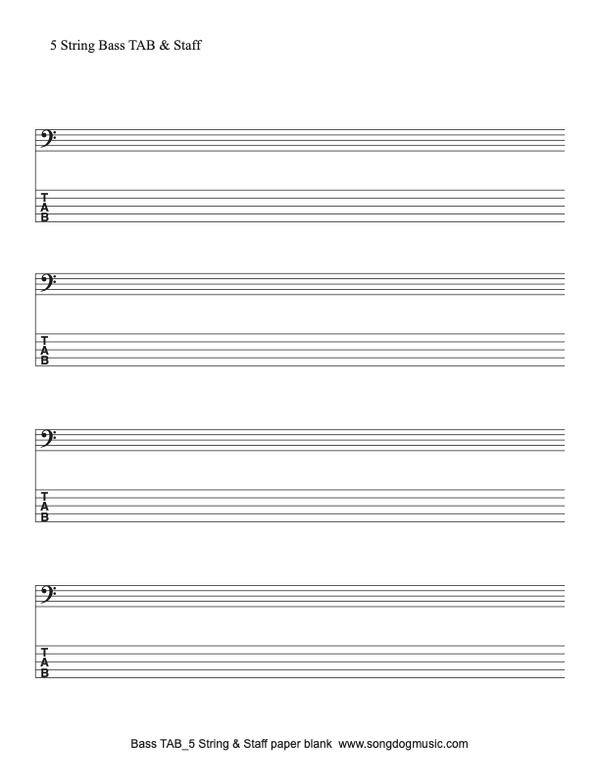 Songdog Music - Music Paper Blanks - Free - Printable