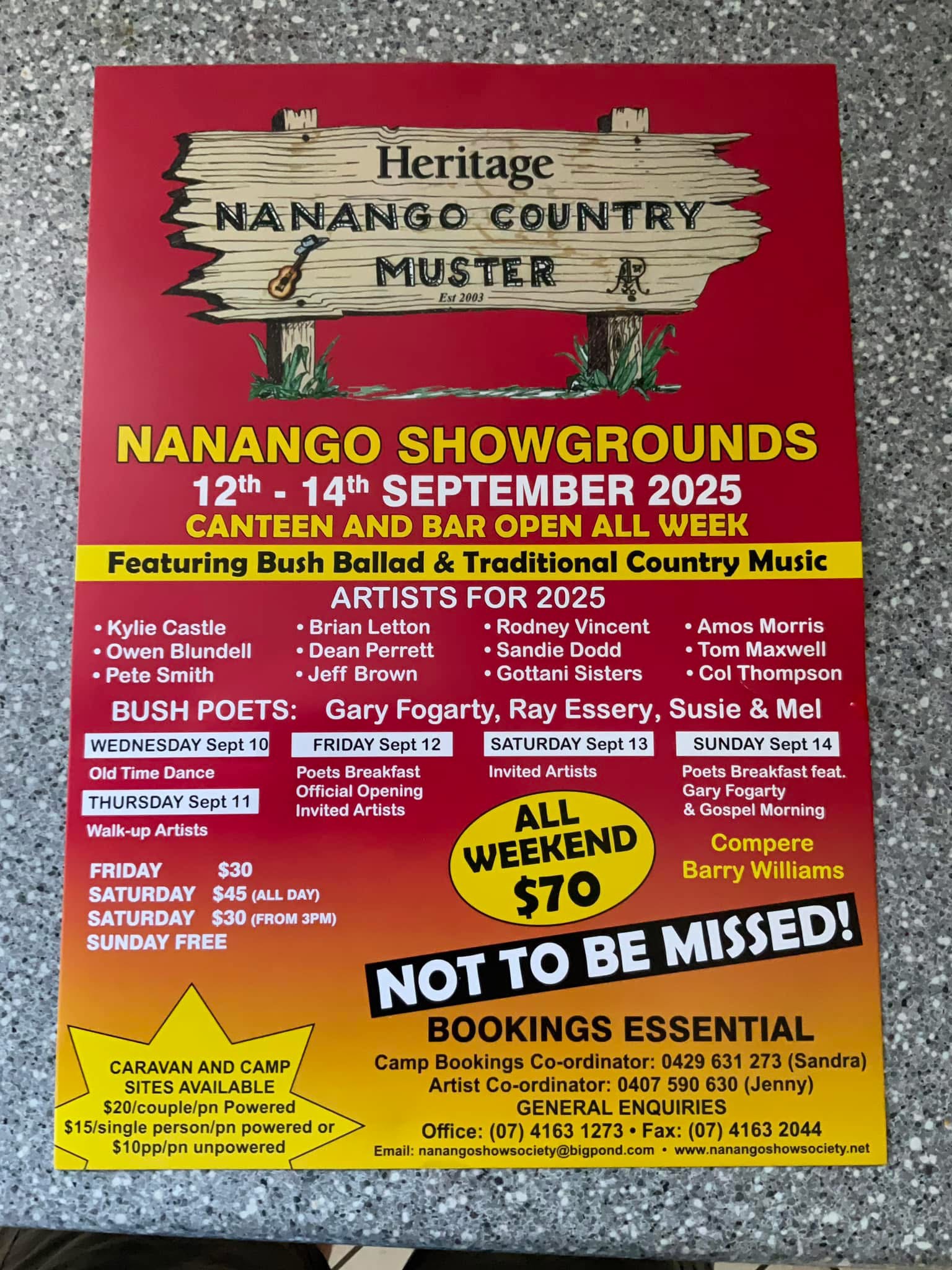 Heritage Nanango Country Muster @ Nanango Showgrounds - Sep 11, 2025