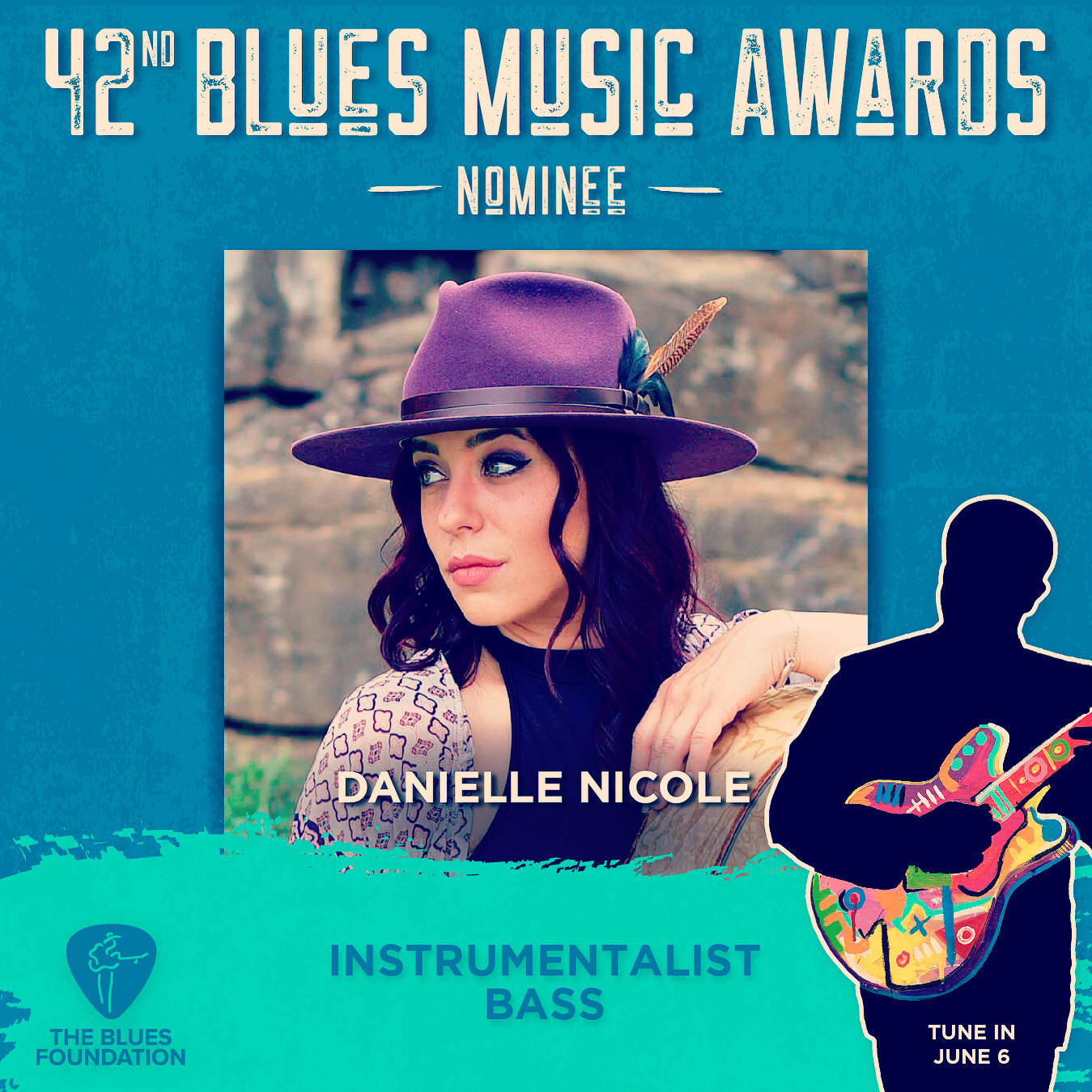 Danielle receives Blues Music Award Nomination for Instrumentalist - Bass!!