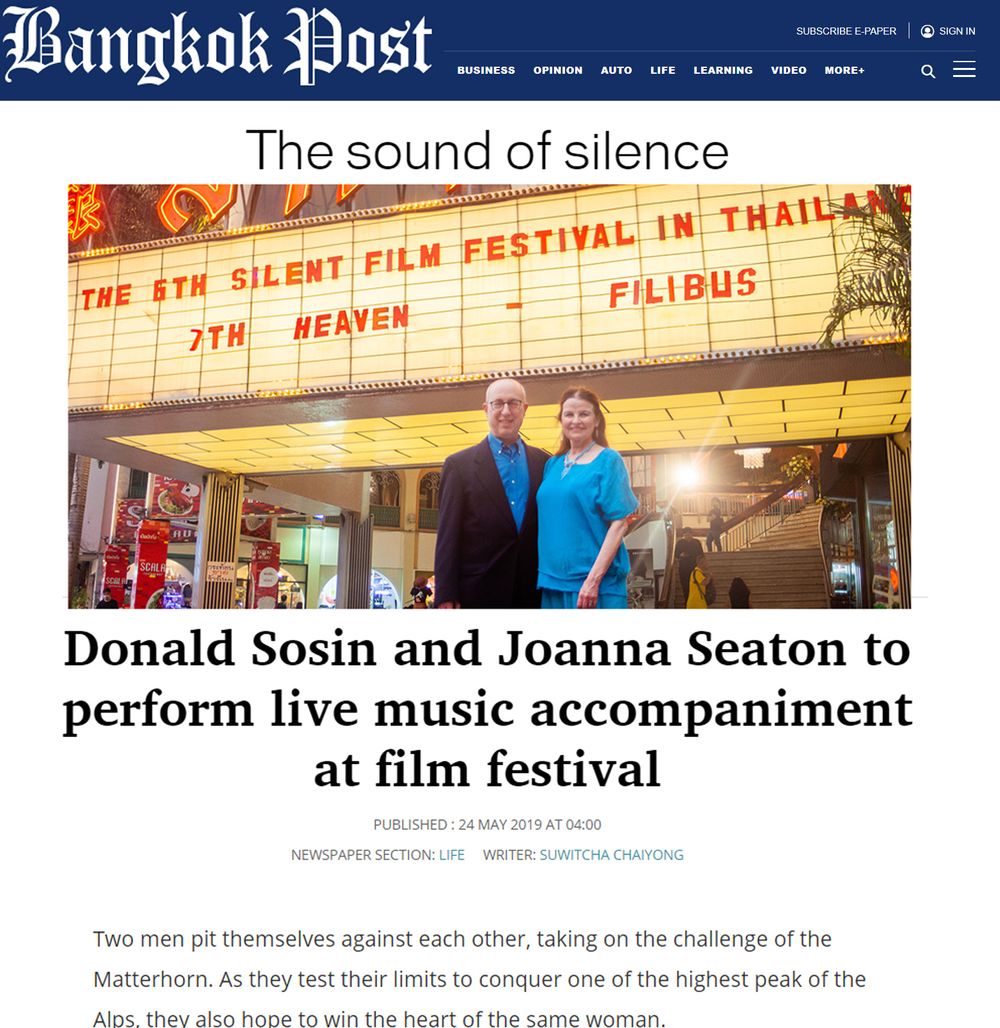 Donald Sosin & Joanna Seaton - Press