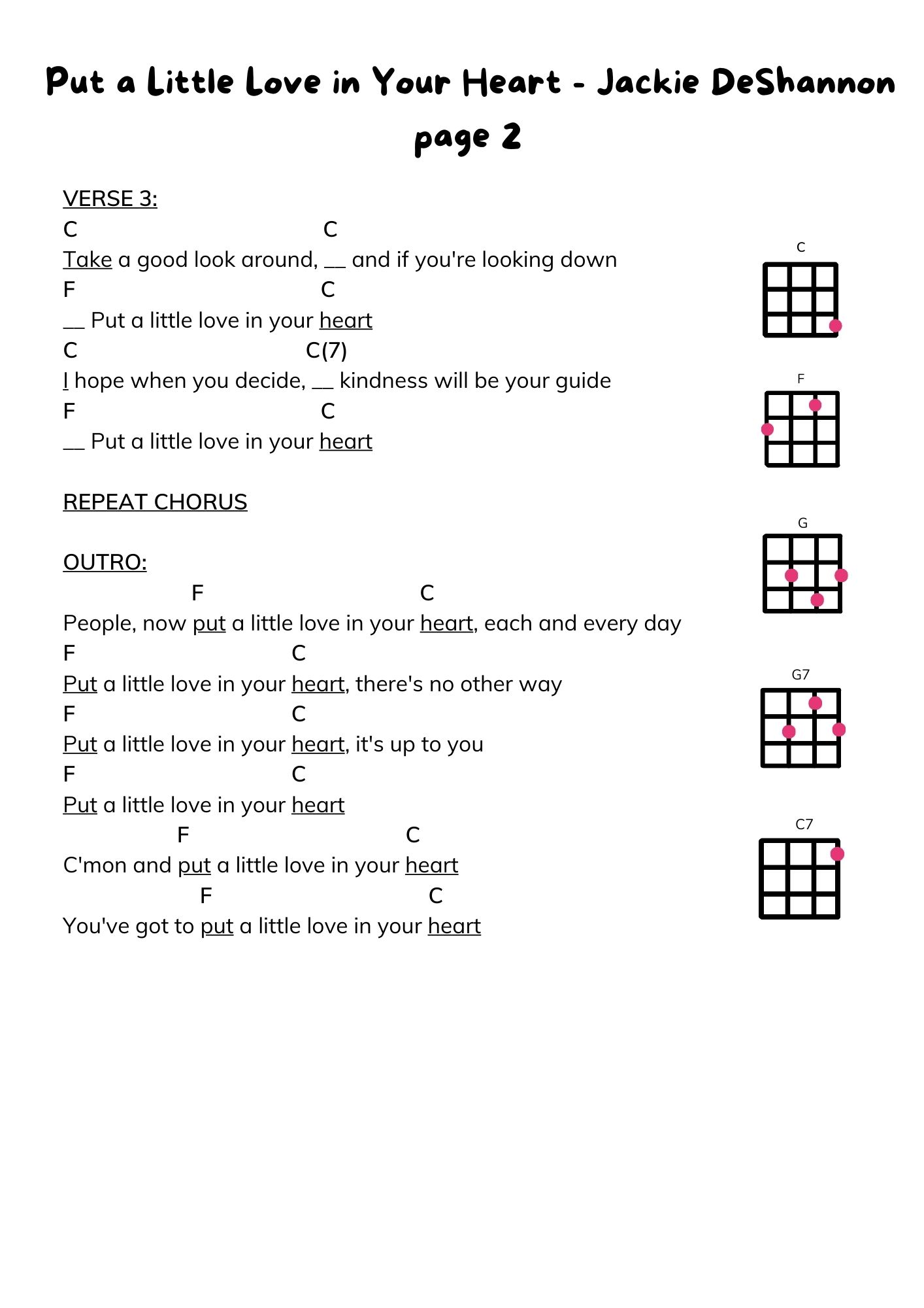 How to play "Put a Little Love in Your Heart" by Jackie DeShannon on ...