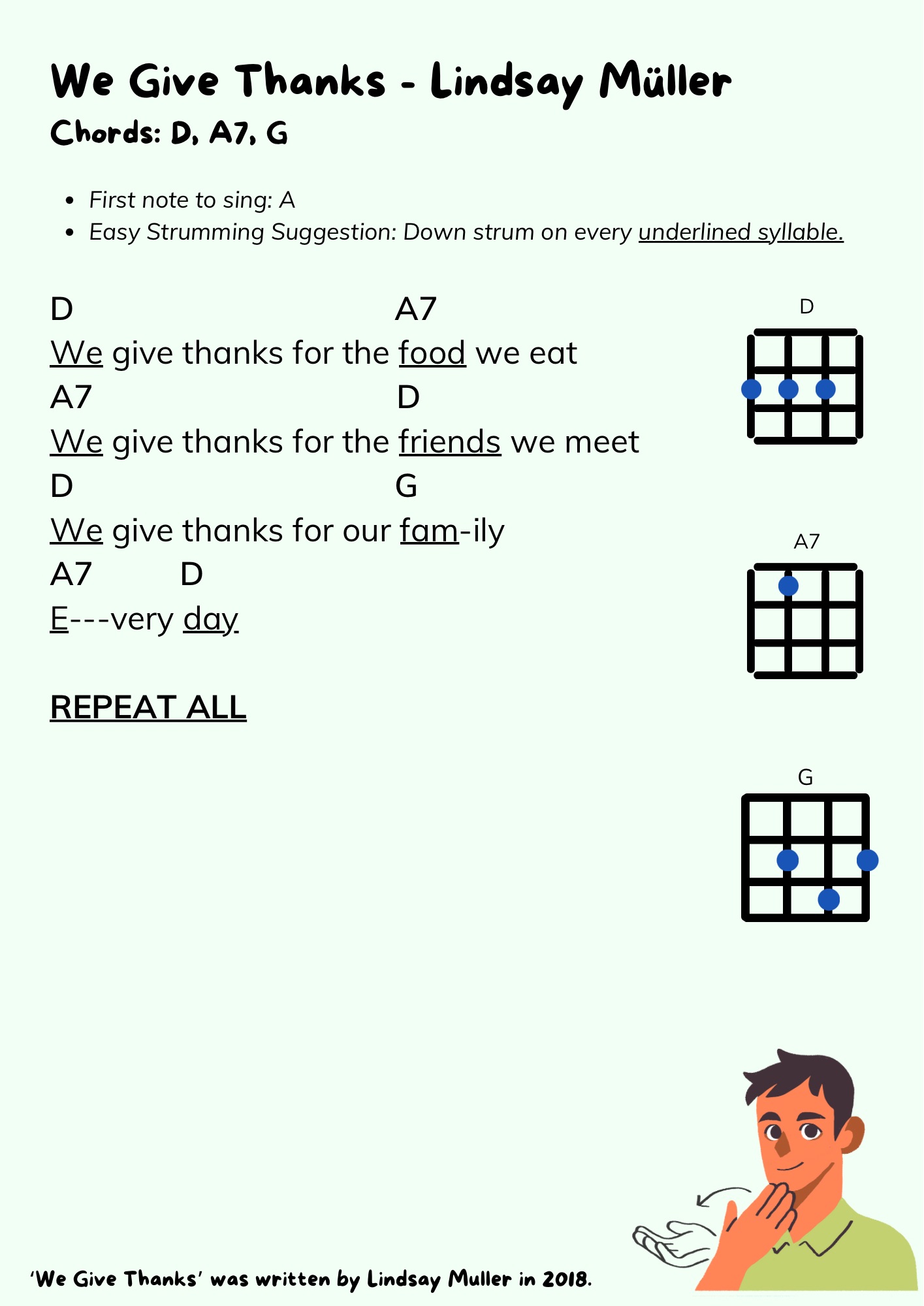 How to play "We Give Thanks” by Lindsay Müller on Ukulele || FREE PDF ...