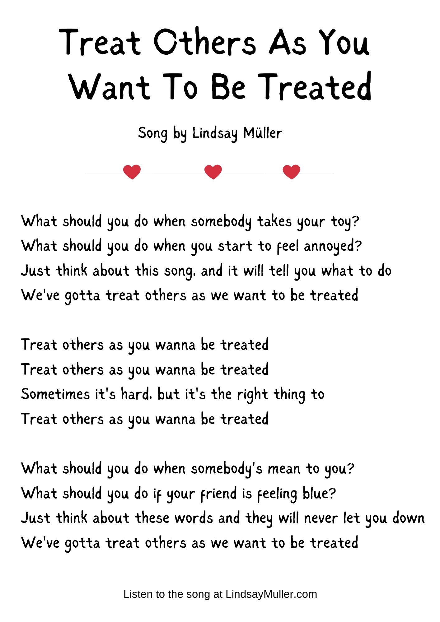  Treat Others As You Want To Be Treated song By Lindsay M ller