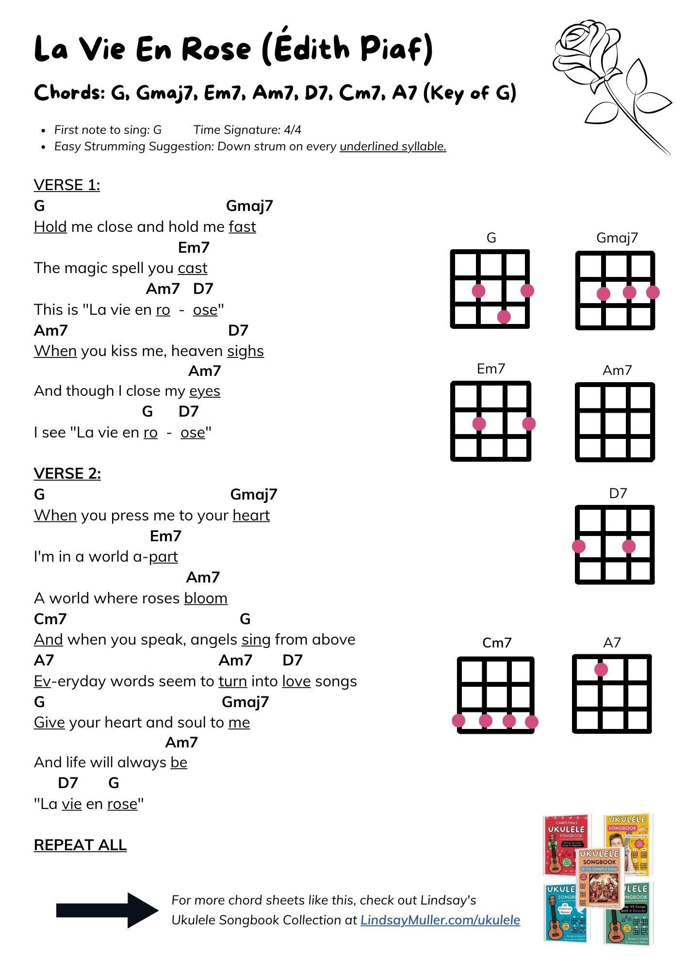 [FREE] La Vie En Rose (Édith Piaf): Easy-To Follow Chord Sheet for ...