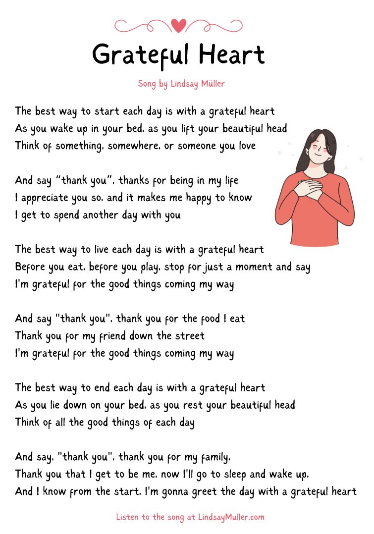 Grateful Heart by Lindsay Muller: Lyric Sheet + Lyric Video