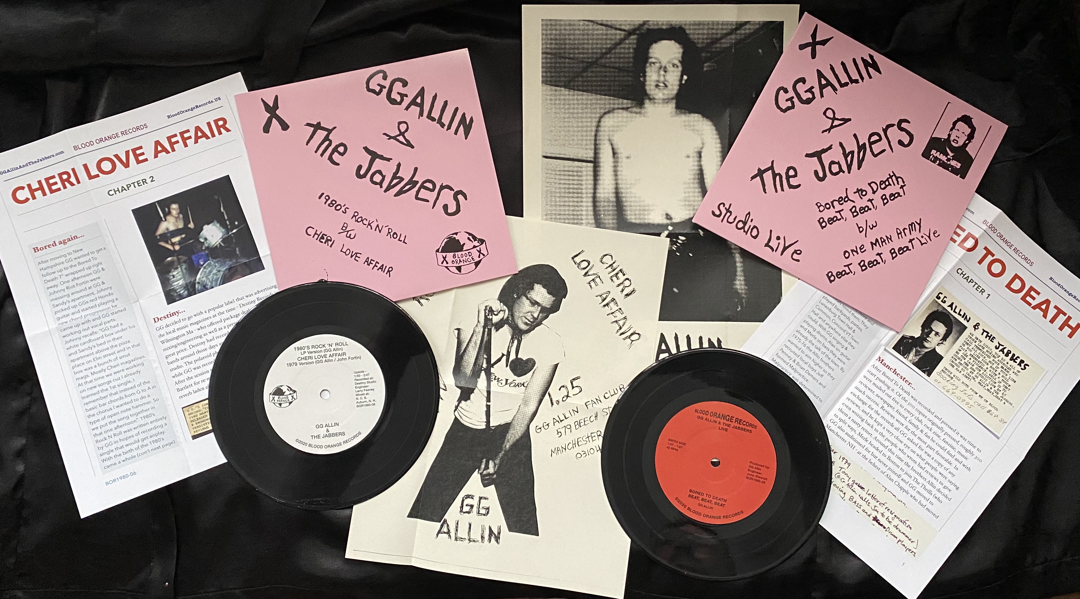 Bored To Death + Cheri Love Affair 7" Black Vinyl Set w/ UNRELEASED ...