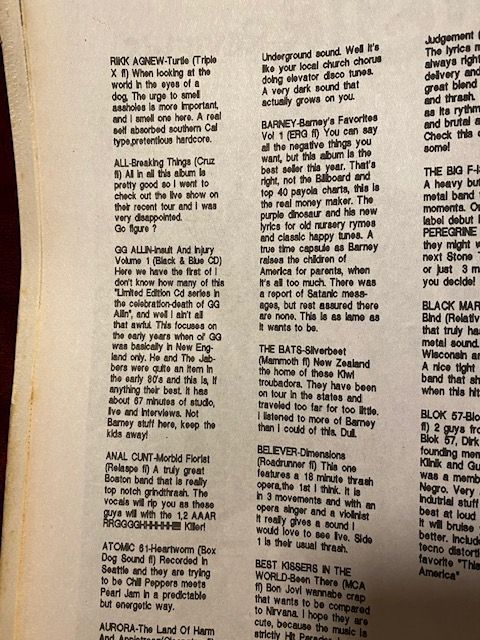 GG Allin & The Jabbers - MEMORABILIA