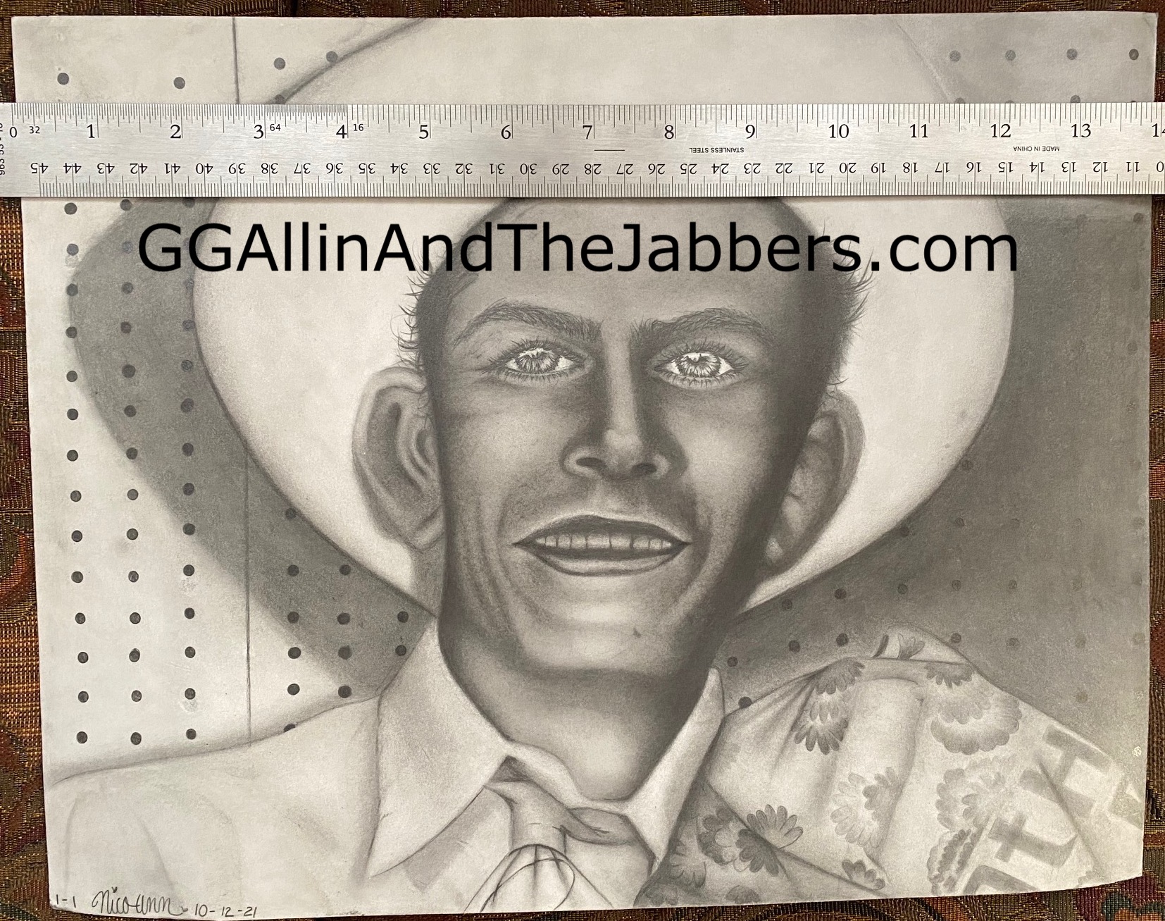 RARE Signed & #d 1 of 1 Nico Allin Drawing Hank Williams 11x14 - GG ...