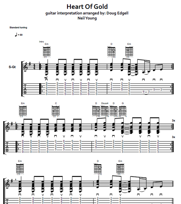 "Heart of Gold" - fingersonthefrets.com