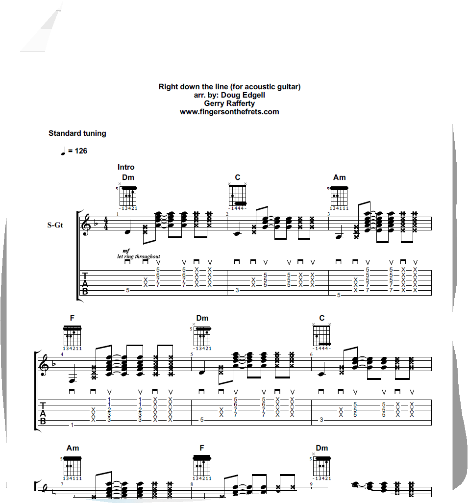 Right down the line (rhythm guitar) - fingersonthefrets.com