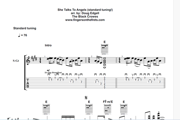 She Talks to Angels - fingersonthefrets.com