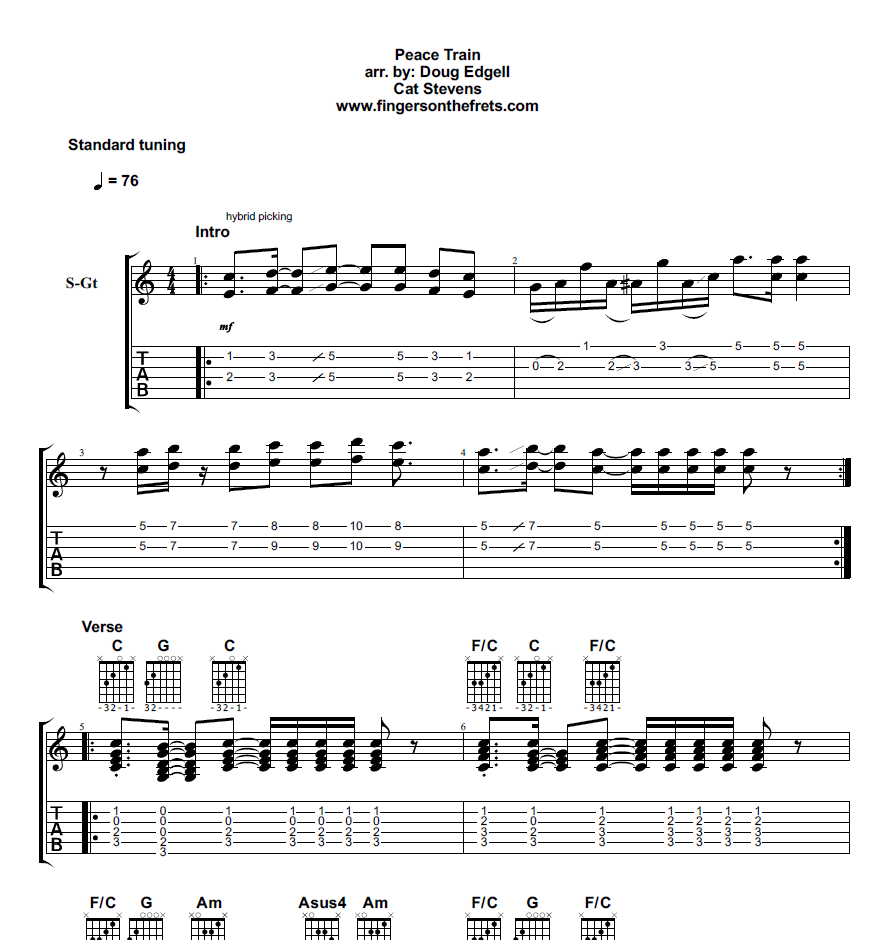 Peace Train - fingersonthefrets.com