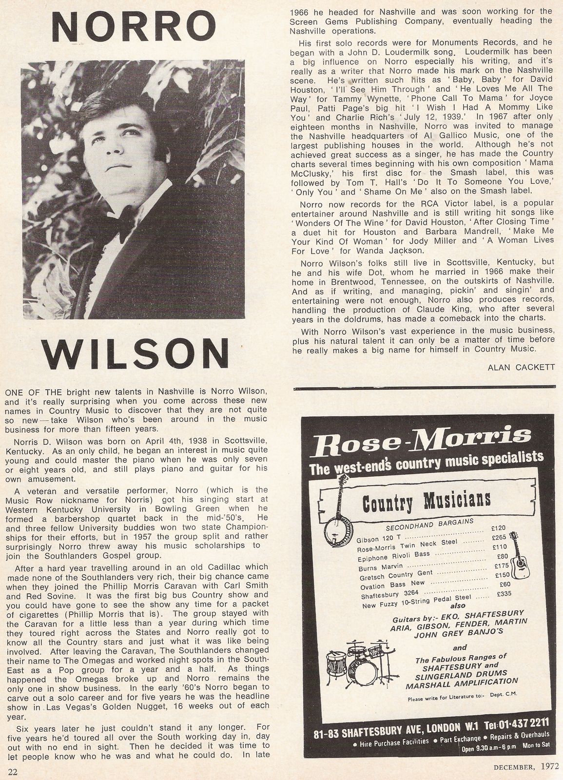 Alan Cackett - Norro Wilson