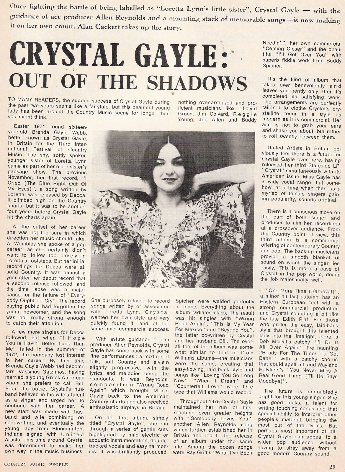 Alan Cackett - Crystal Gayle - Out of the Shadows