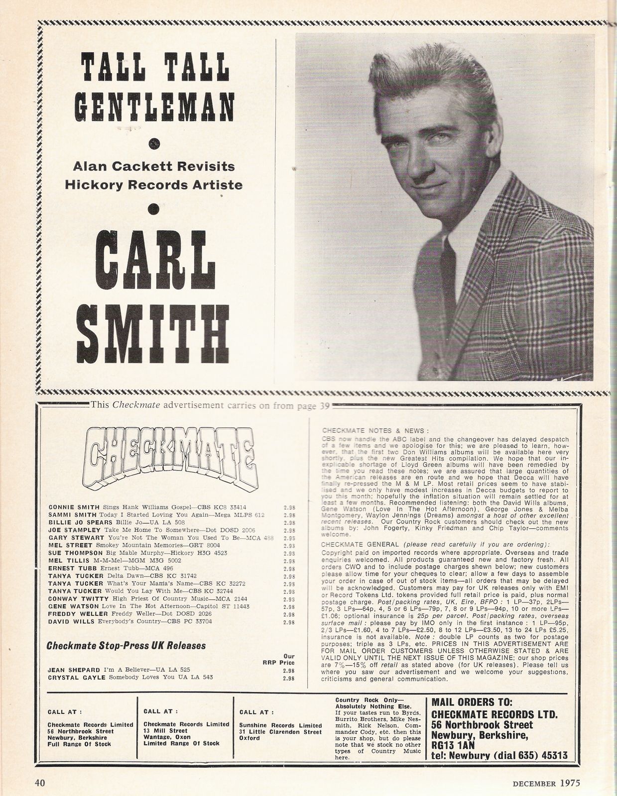 Alan Cackett - Carl Smith