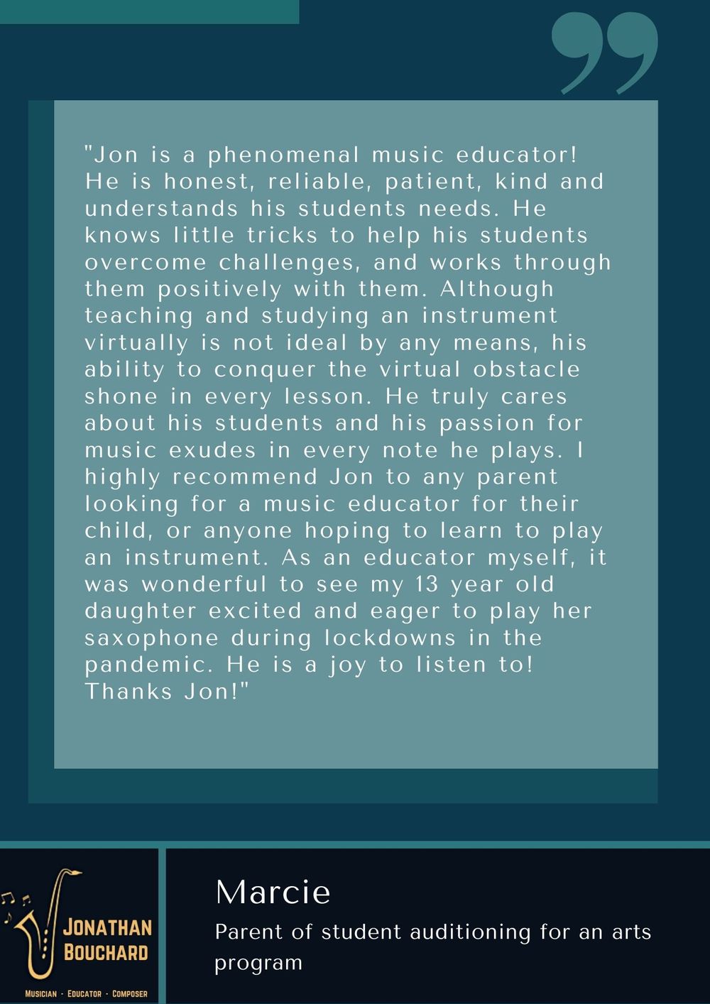 Jonathan Bouchard - Lessons