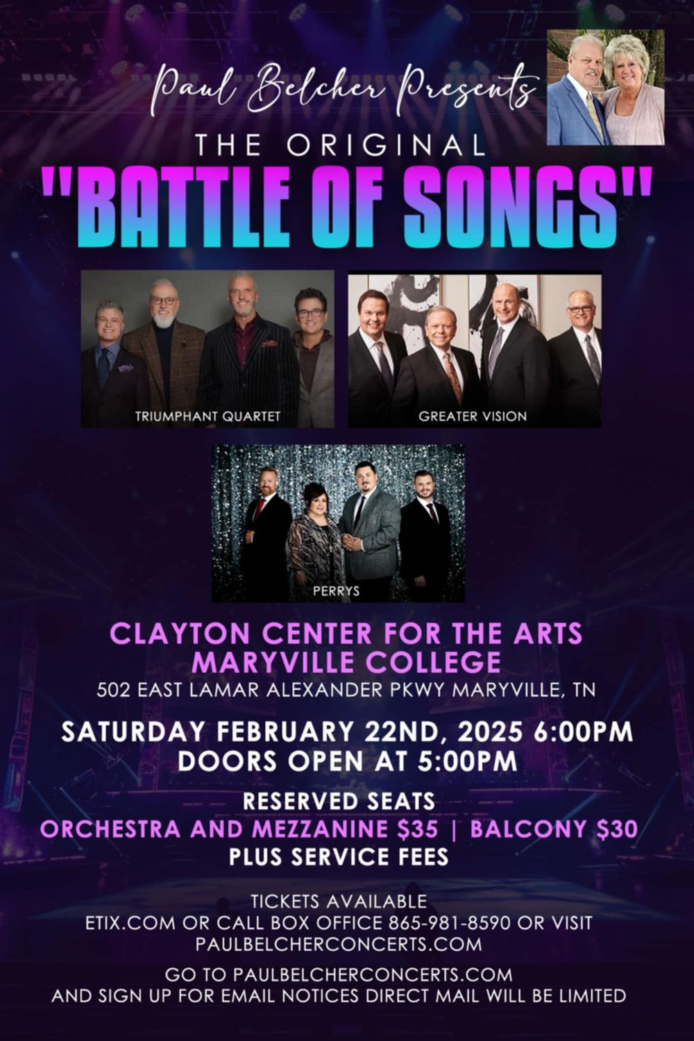 Paul Belcher Concerts